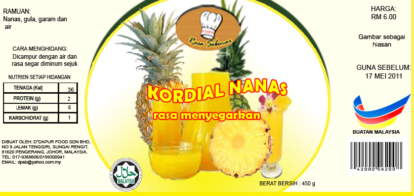 label kordial nanas | Tangkap gambar