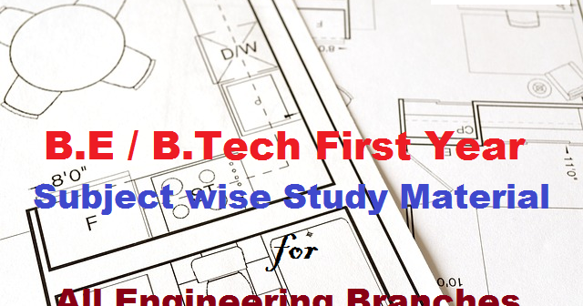 B Tech 1st Year Study Material Free PDF Download