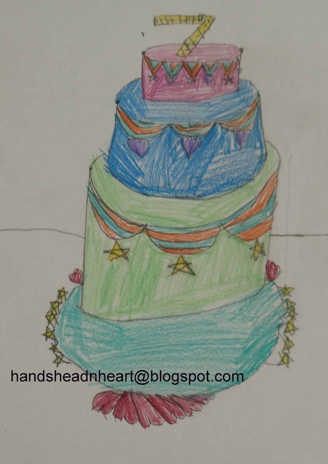 Hands, Head 'n Heart in the Artroom: Drawing Birthday Cakes