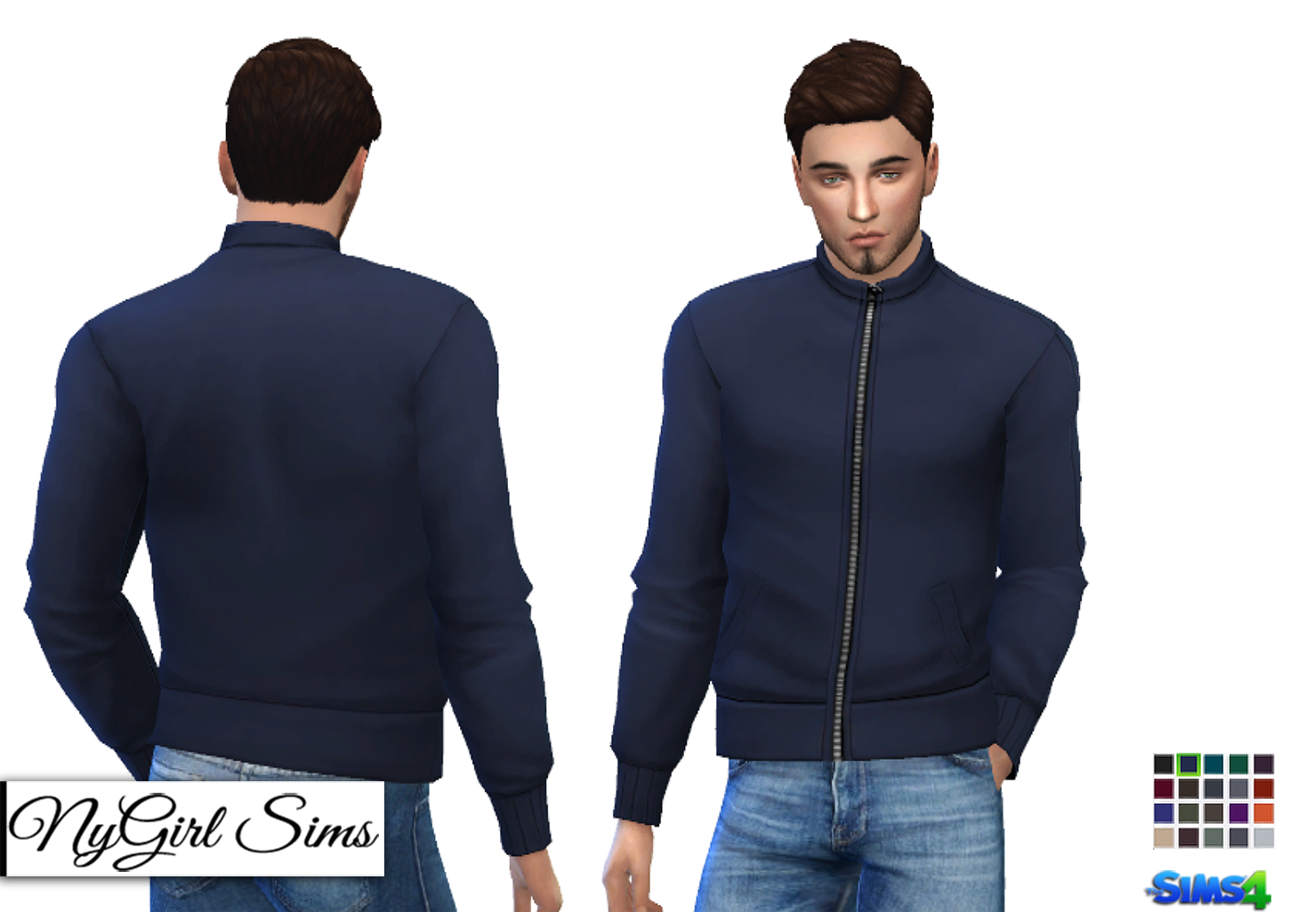 NyGirl Sims 4: High Neck Zip Up Jacket