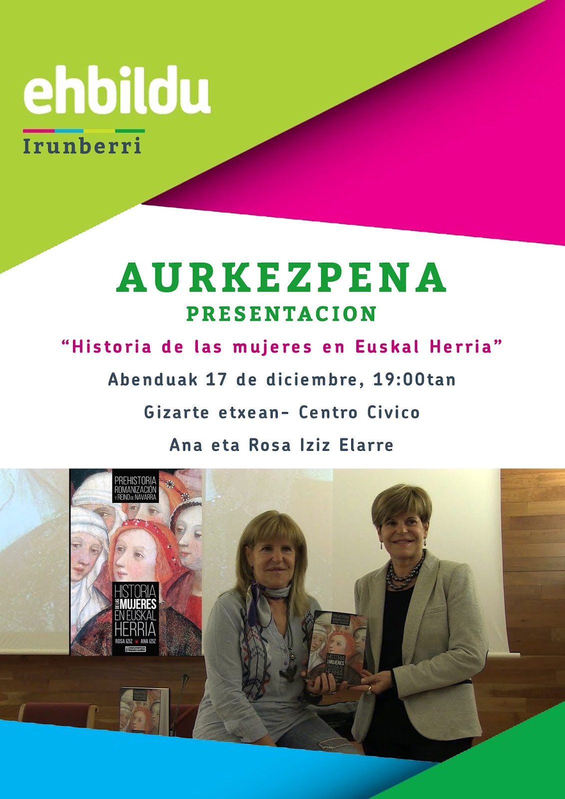 IRUNBERRI GORRIA: "Historia de las mujeres en Euskal Herria" liburua aurkeztuko da Irunberrin