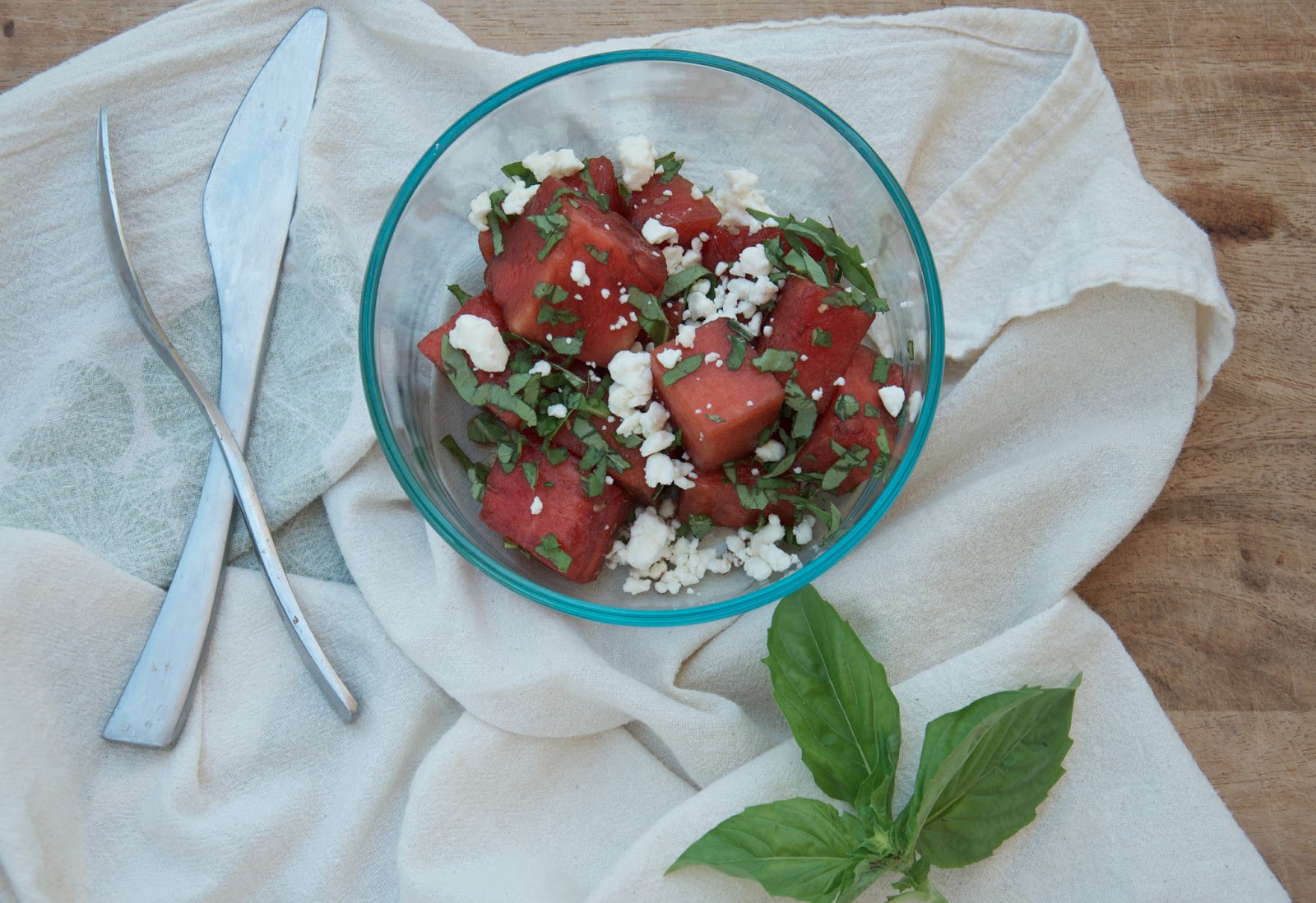 to be NOURISHED - A Guide to Eating Green: Watermelon Basil Salad