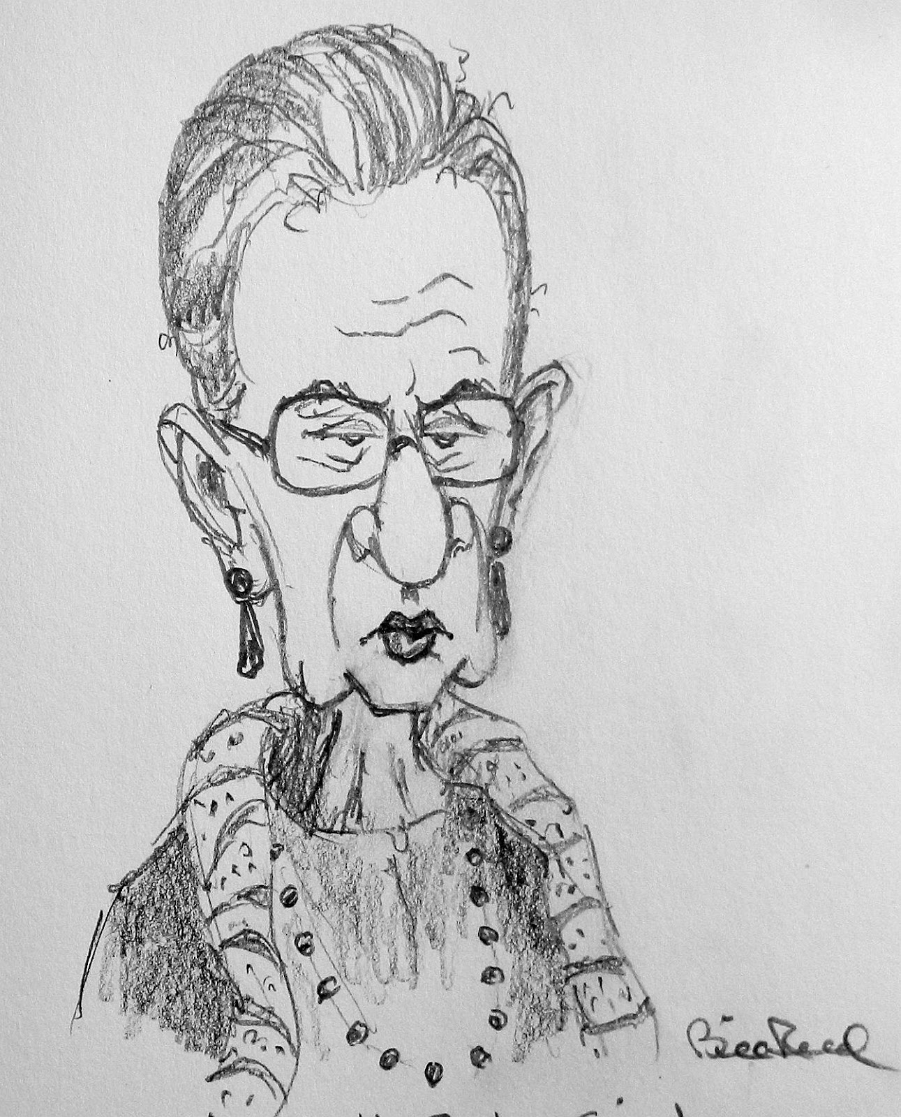 Toonsville: Supreme Court Justice Ruth Bader Ginsgurg - pencil sketch