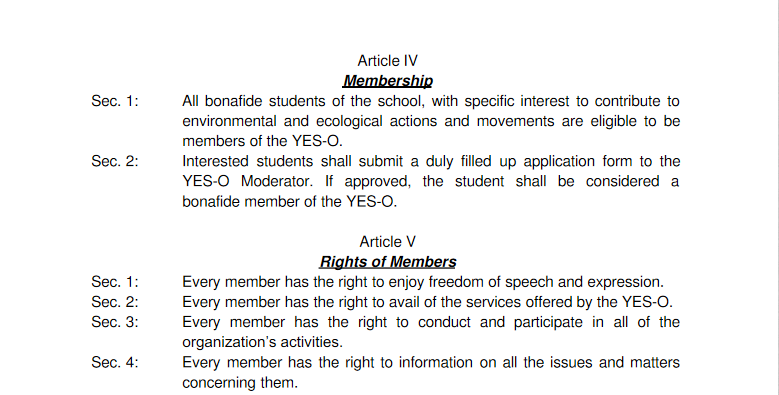 Constitution And By-Laws,Of The Youth Environment In Schools (YES ...