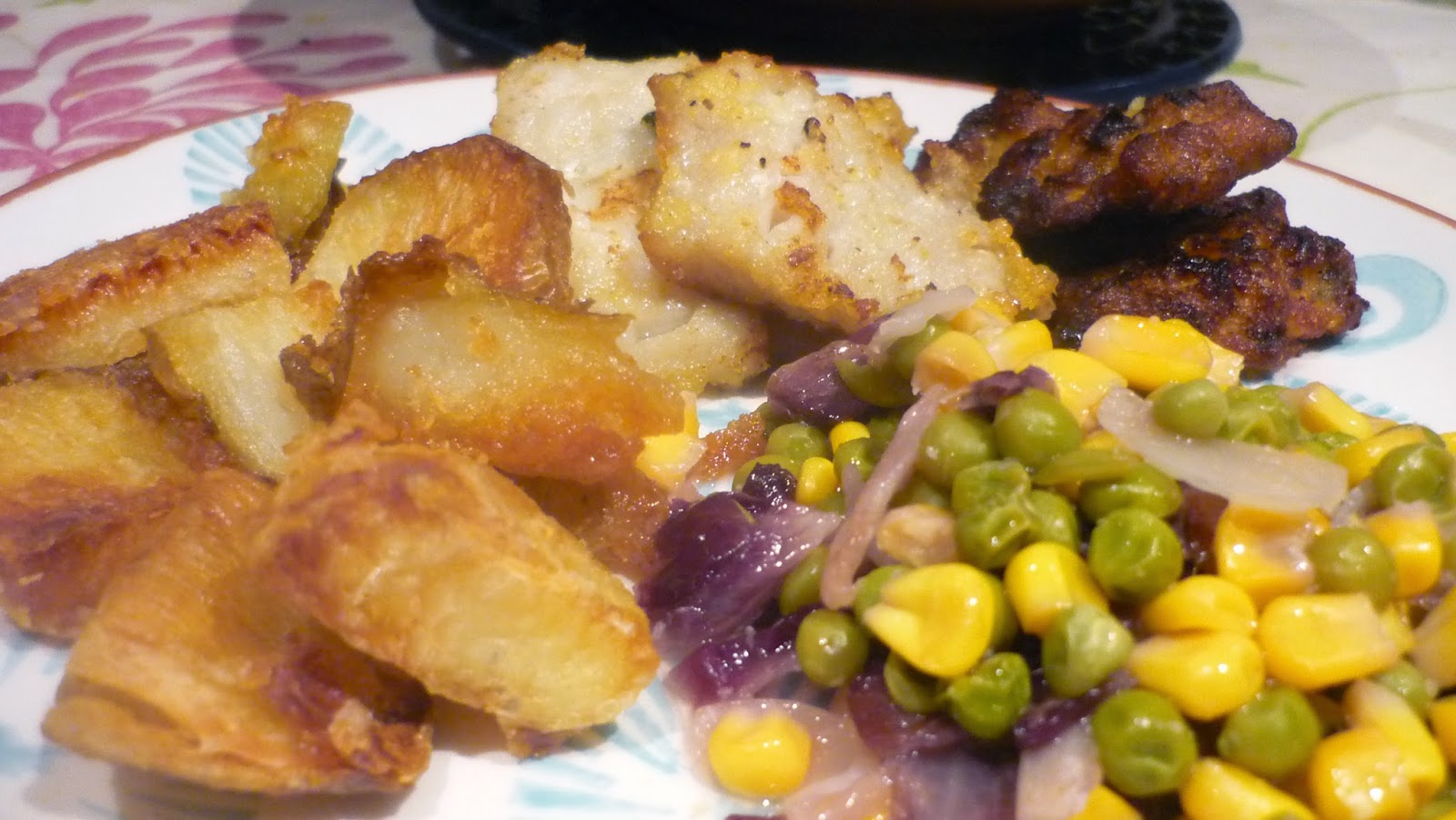 Kitchen Fairies: peas, sweetcorn and chicory - with fish and chips and ...