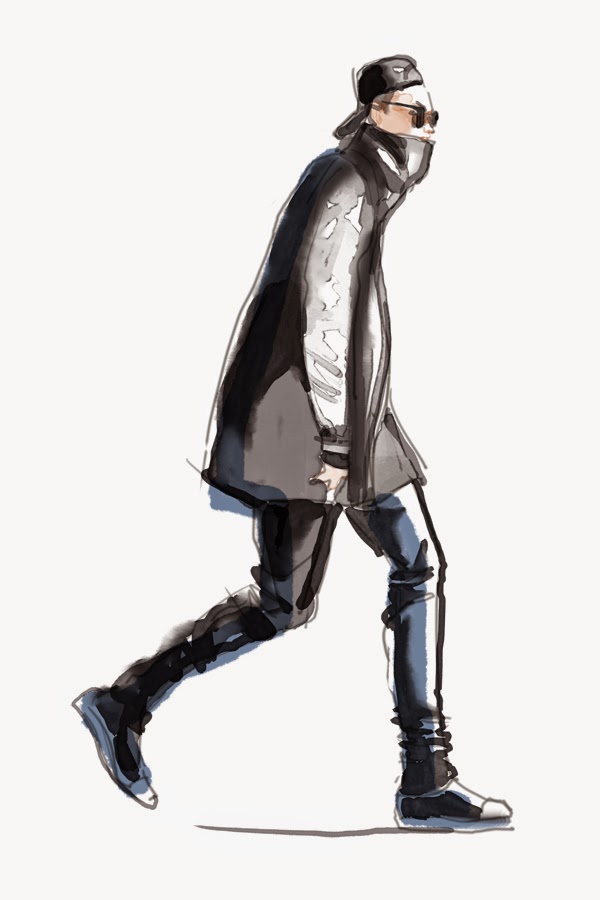 Project 365: Draw The Line: Slouchy Walk Study