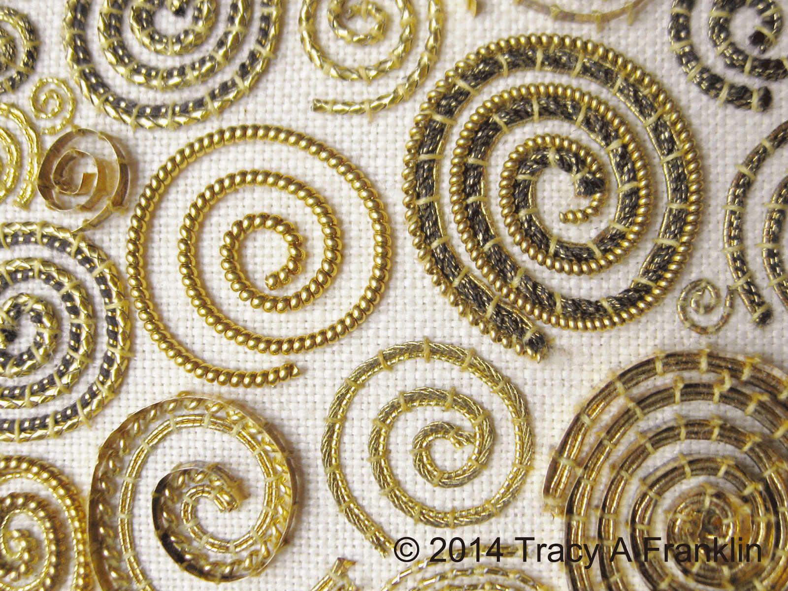 Tracy A Franklin - specialist embroiderer: . . . more gold work ...