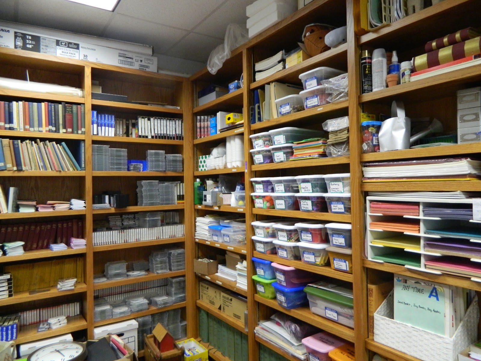 Working on the Resource Room at the Church Building