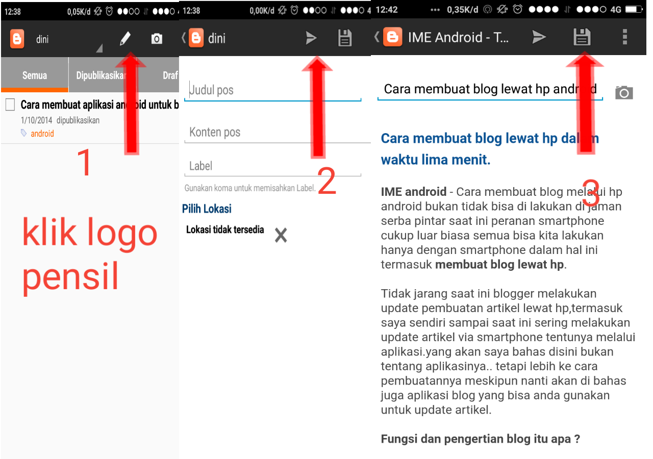 Aplikasi menulis artikel blog