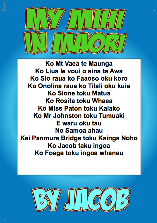 Jacob : My Mihi in Maori