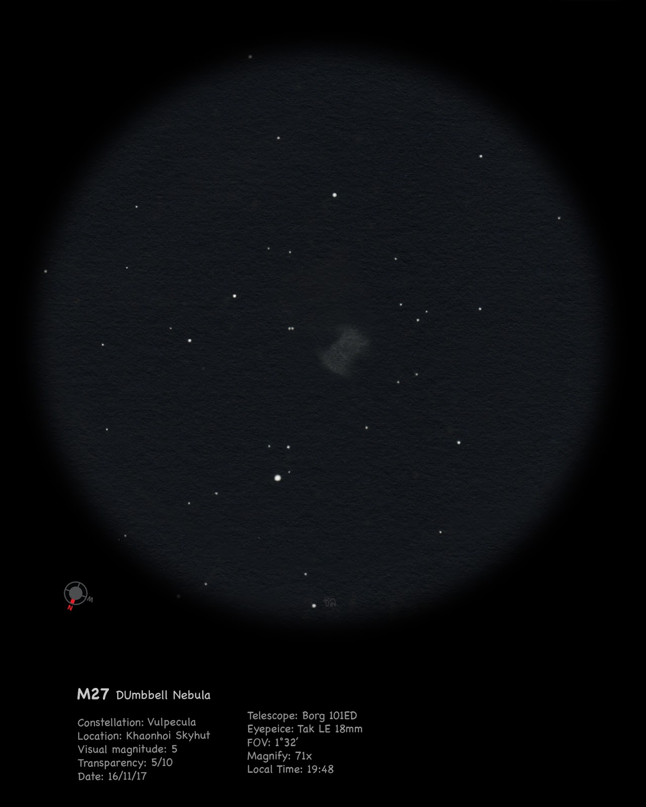 ThaiStargazers: Messier 27 : Dumbbell Nebula