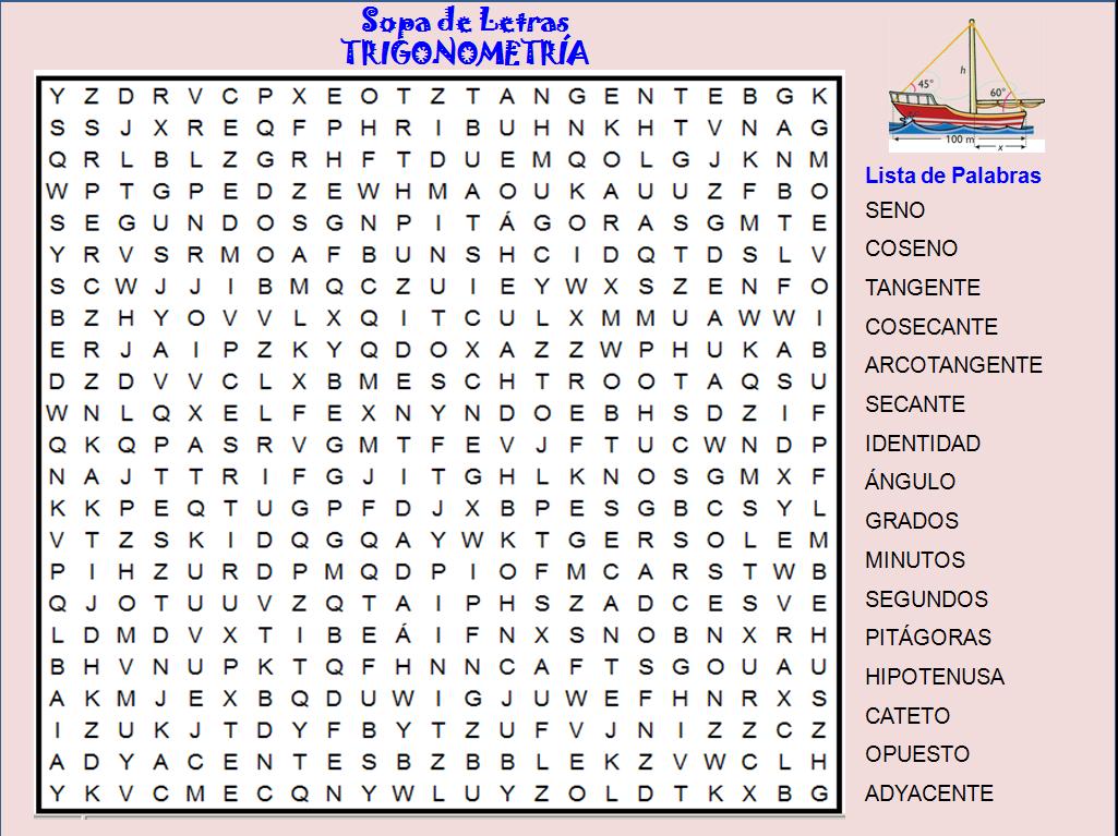 MATEMÁTICA DIVERTIDA: SOPA DE LETRAS