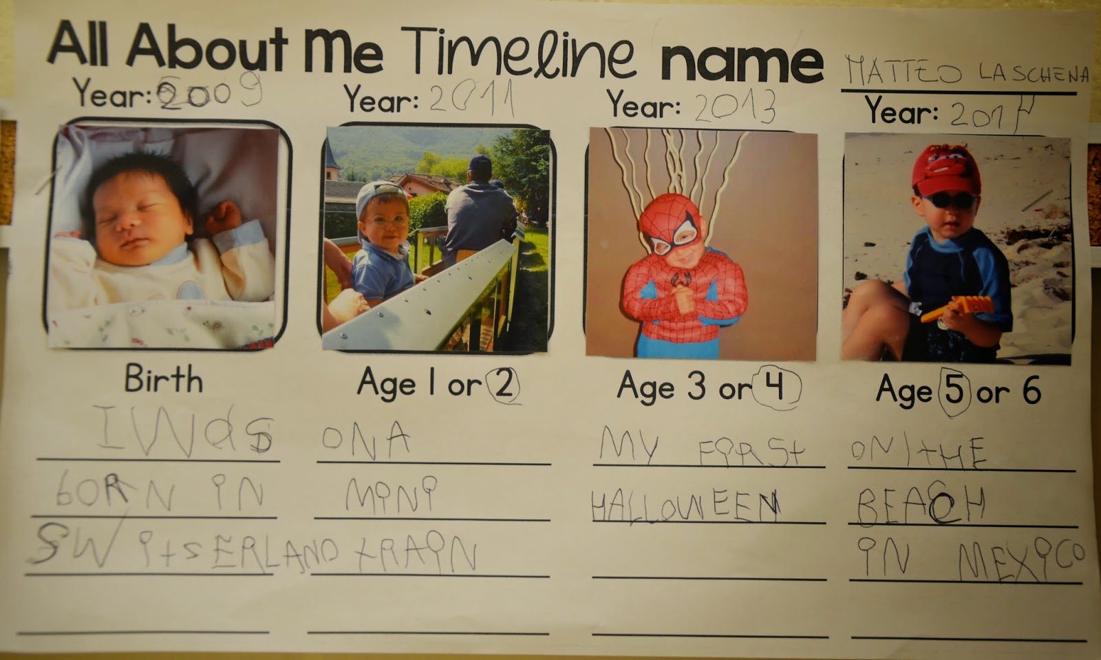 A Place Called Kindergarten: All About Me Kindergarten Timeline Freebie