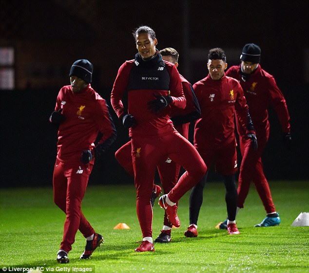 Van Dijk first training with Liverpool team-mates