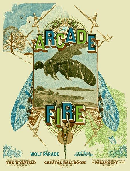 Flyer Goodness: Arcade Fire Posters by Burlesque of North America