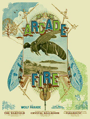 Flyer Goodness: Arcade Fire Posters by Burlesque of North America