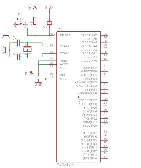 Opto Robotic: Rangkaian Sistem Minimum ATMega16/32/8535