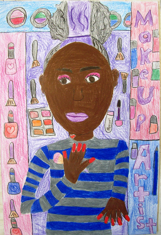 Art at Midway Middle School: Self Portraits with a Twist