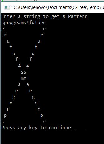 All C Programs: Program 260: Program to print String in X Pattern ...