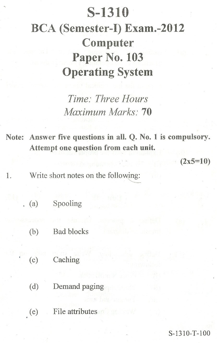 Bca previous year question papers 2012