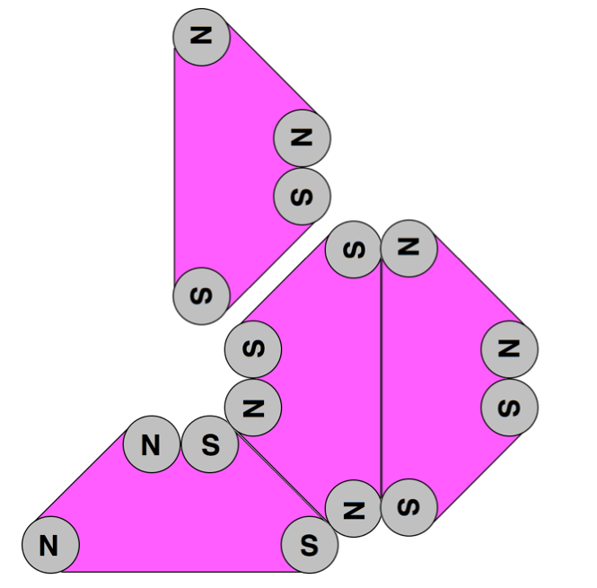 Weave Anything: Magnetic construction tiles for "Rangles and Nuses"