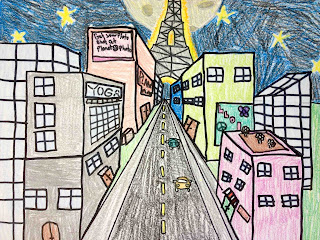 Art at Hosmer: One Point Perspective Cityscapes