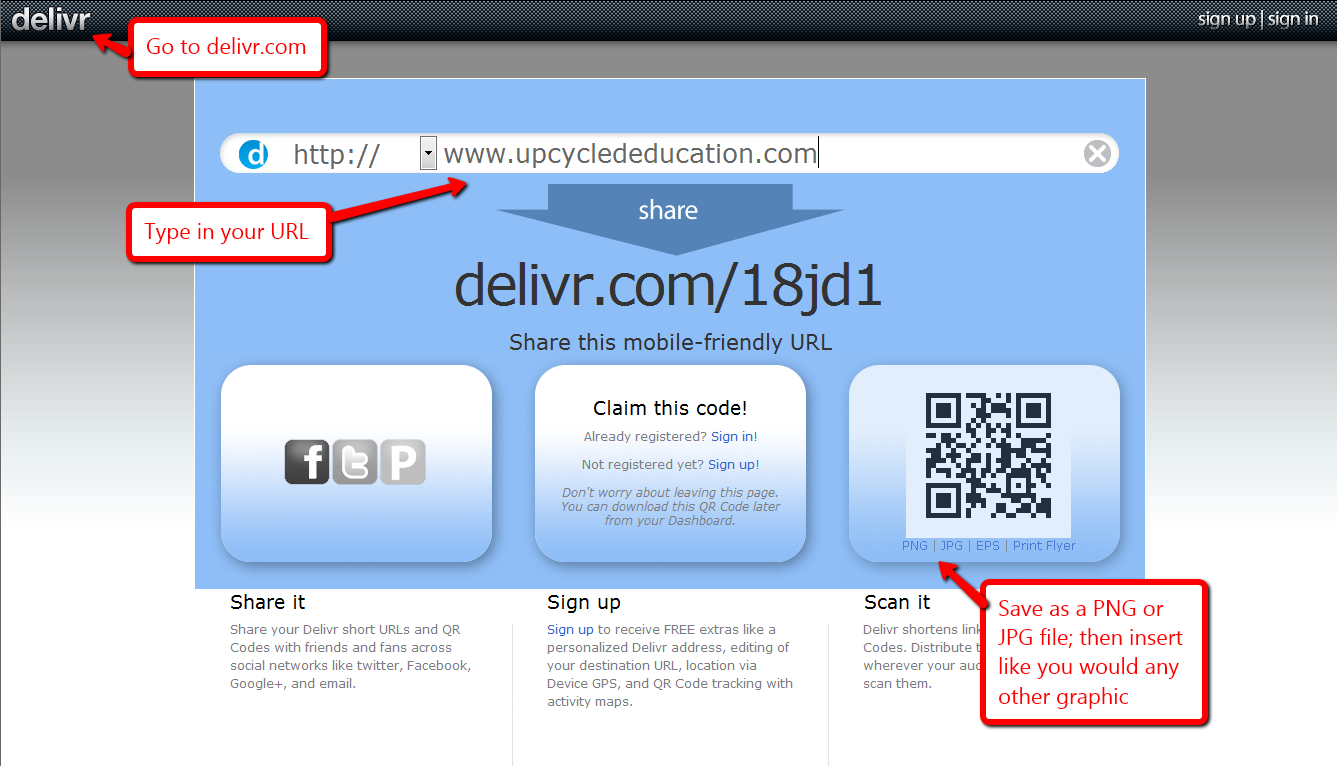 Upcycled Education: QR Codes with Delivr for Tech Tuesday