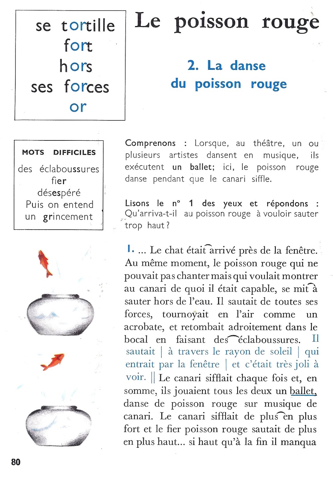 école : références: Le poisson rouge (lecture courante CP-CE1)