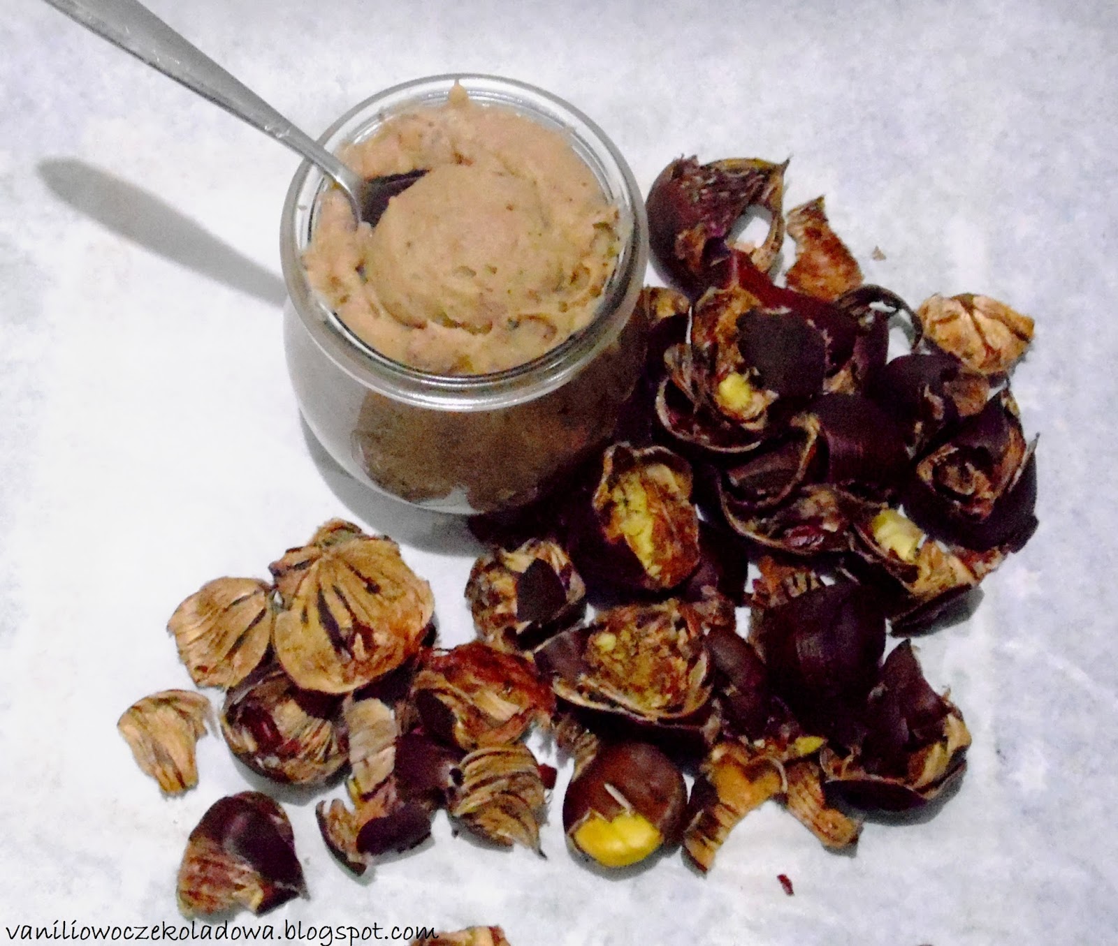 Wegańska nutella czyli, krem z pieczonych kasztanów (bez glutenu)