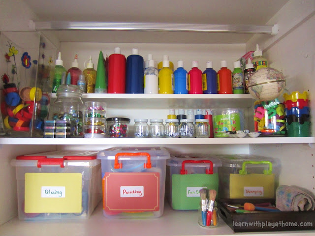 Learn with Play at Home: Organisation Ideas for an Art/Craft Cupboard
