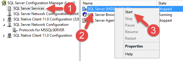 Kevin Kaminski's Virtual World: Problem Starting SQL Server: Unable to ...
