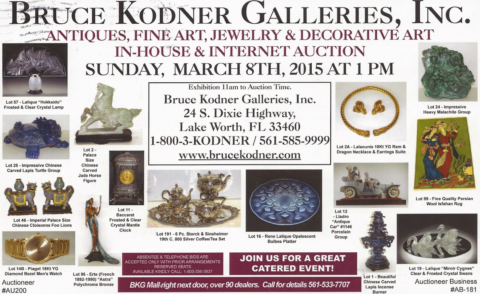 BRUCE KODNER AUCTION GALLERIES: COME JOIN US FOR A GREAT AUCTION!