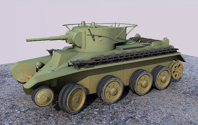 SketchUP Power 草圖力量: The Russian BT-5 LIGHT TANK 蘇聯BT-5輪履兩用輕戰車
