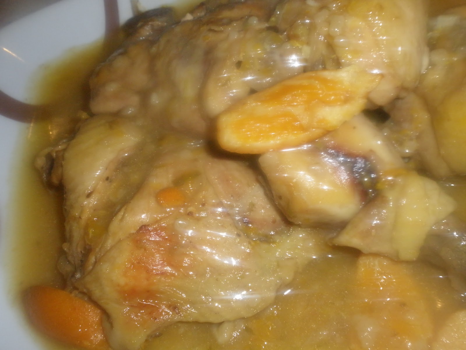 Sabores & Olores: ZANCOS DE POLLO EN SALSA DE MANDARINA