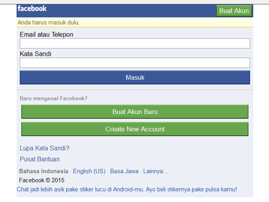Cara Buat Status, Update Status Facebook lewat SMS - Menit info