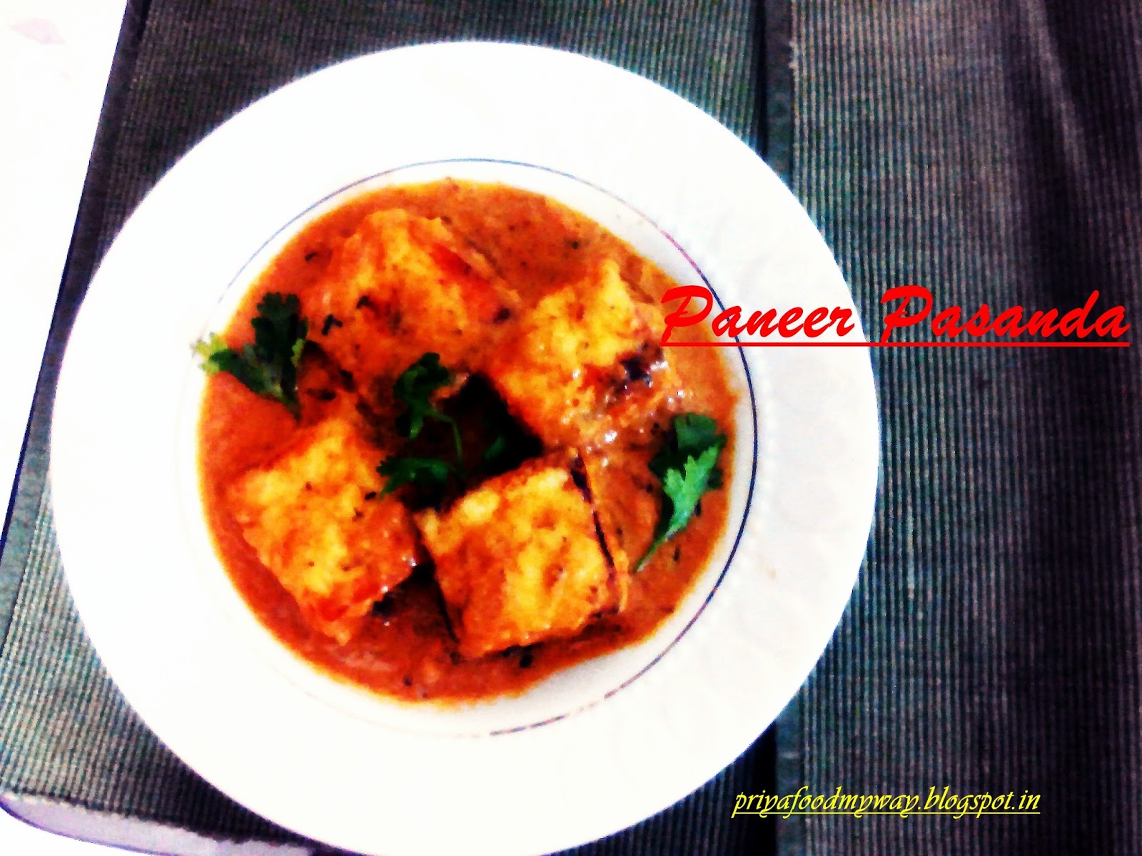 Flavors & Spices of India: Recipe Of Paneer Pasanda