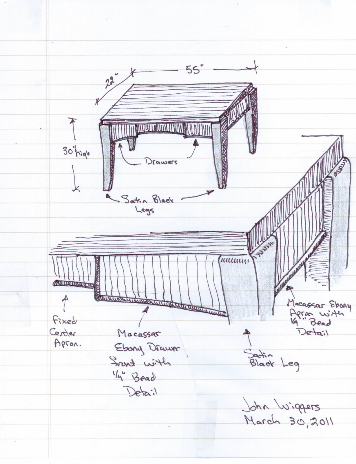 Musings of a Furniture Maker: Custom Writing Desk - (Part 1 ...