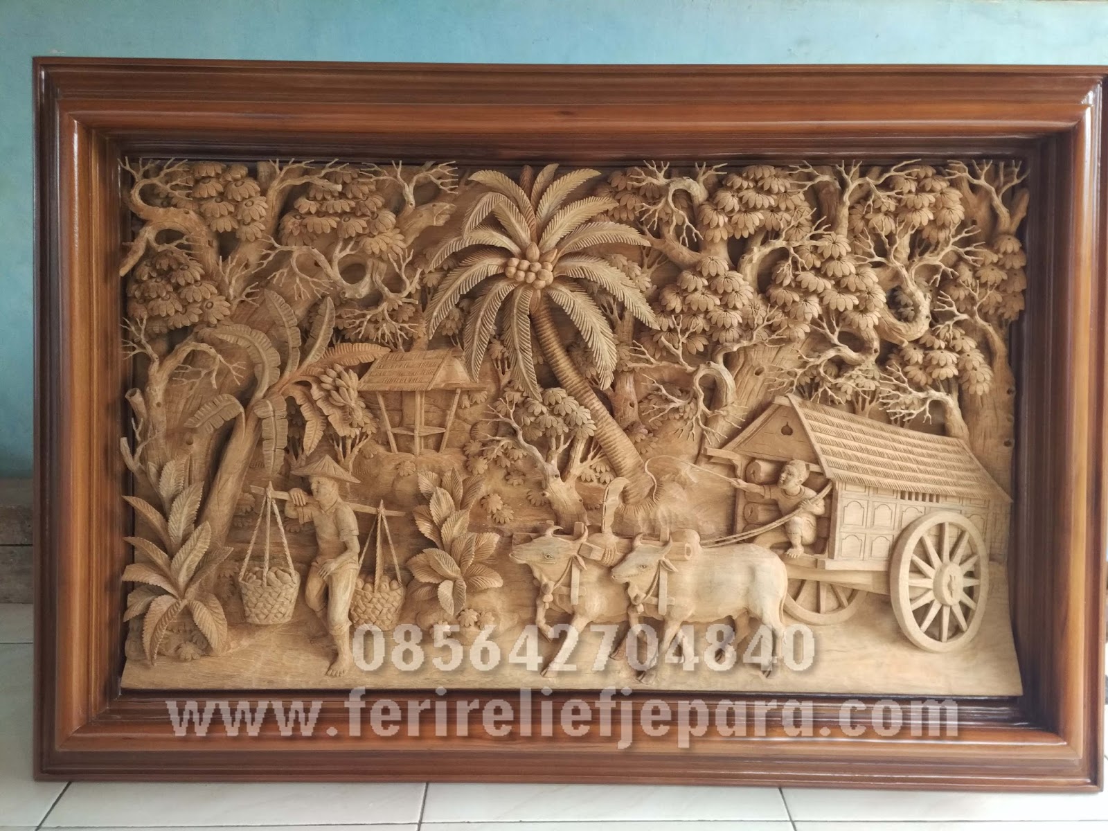 Ukiran Jepara Motif Relief Pertanian - UKIRAN RELIEF 3 DIMENSI JEPARA