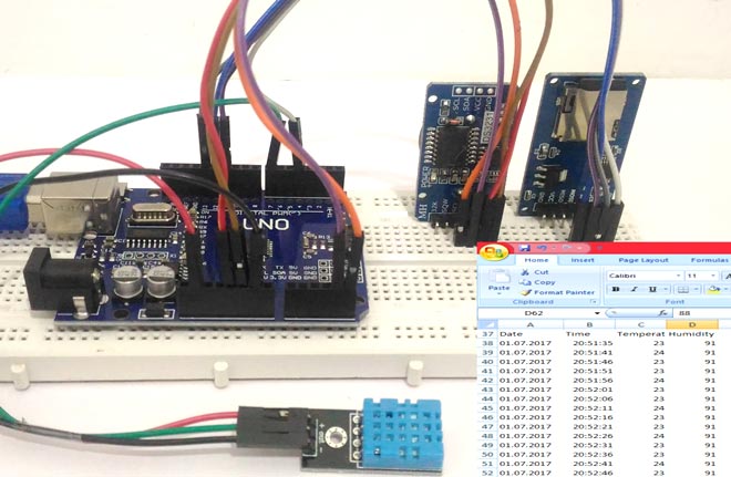 Arduino Data Logger (Log Temperature, Humidity, Time on SD Card and ...