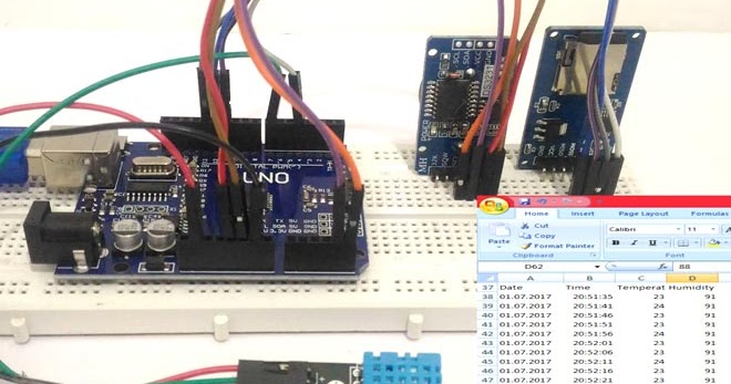 Arduino Data Logger (Log Temperature, Humidity, Time on SD Card and ...