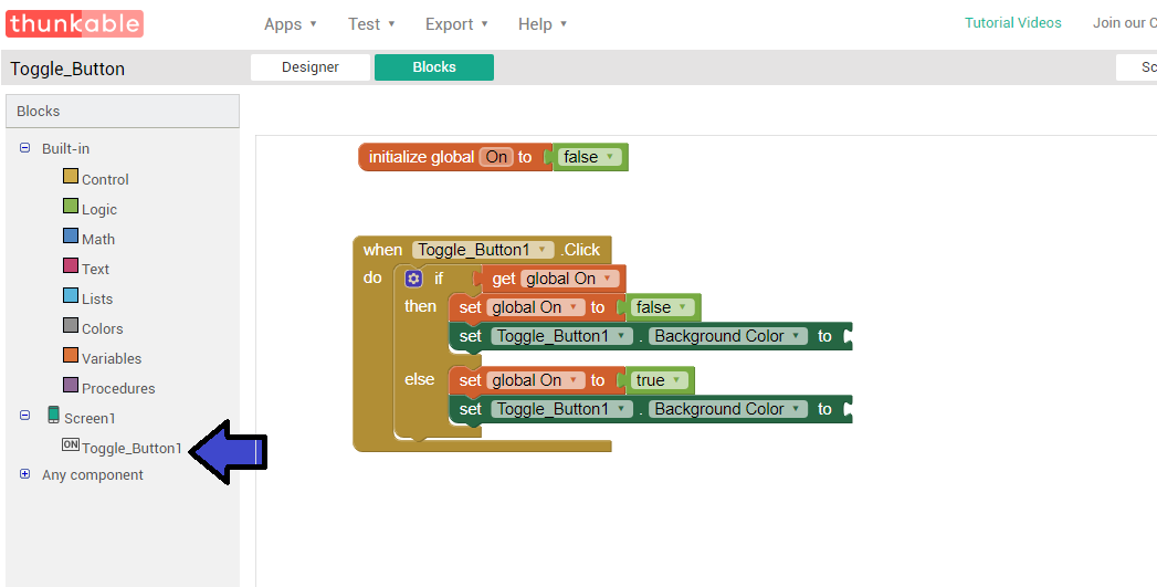 Tutor dos Nerds: Como utilizar o elemento toggle button no Thunkable ...