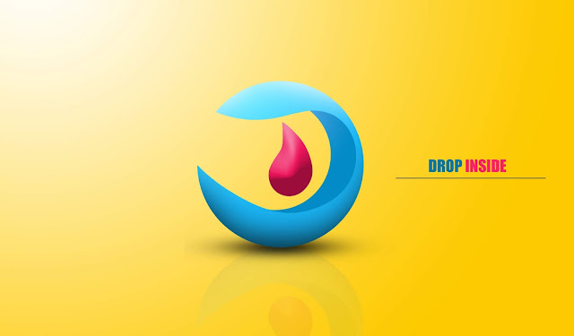 Drop Inside Logo Yellow Background