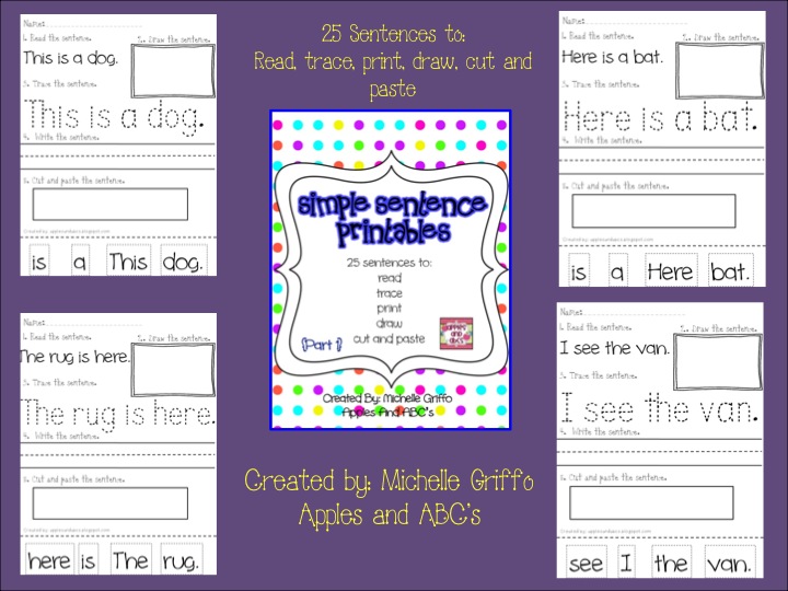 Reading and Writing Simple Sentences - Apples & ABC's