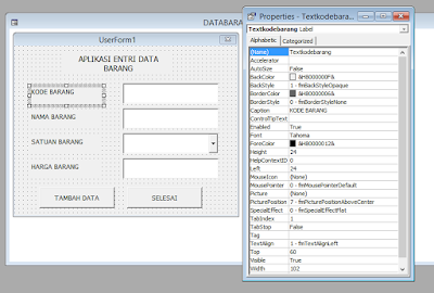 Aplikasi Komputer: Membuat Form Isian data (Entri Data Barang VBA Excel)