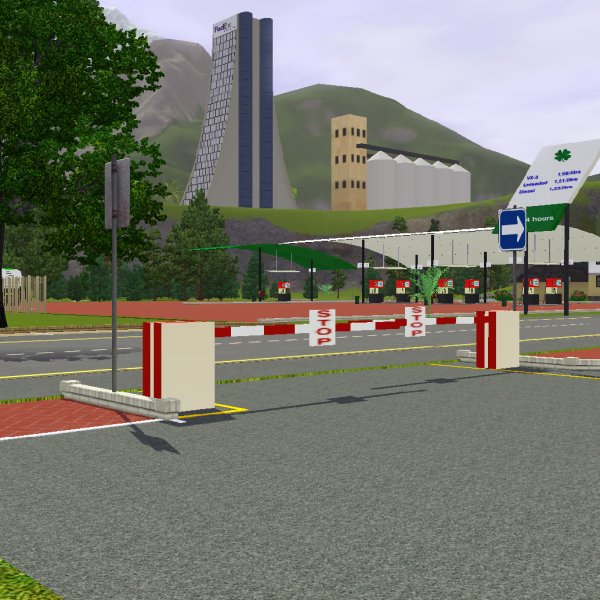 Simming in Magnificent Style: Boom gate with dual stop signs