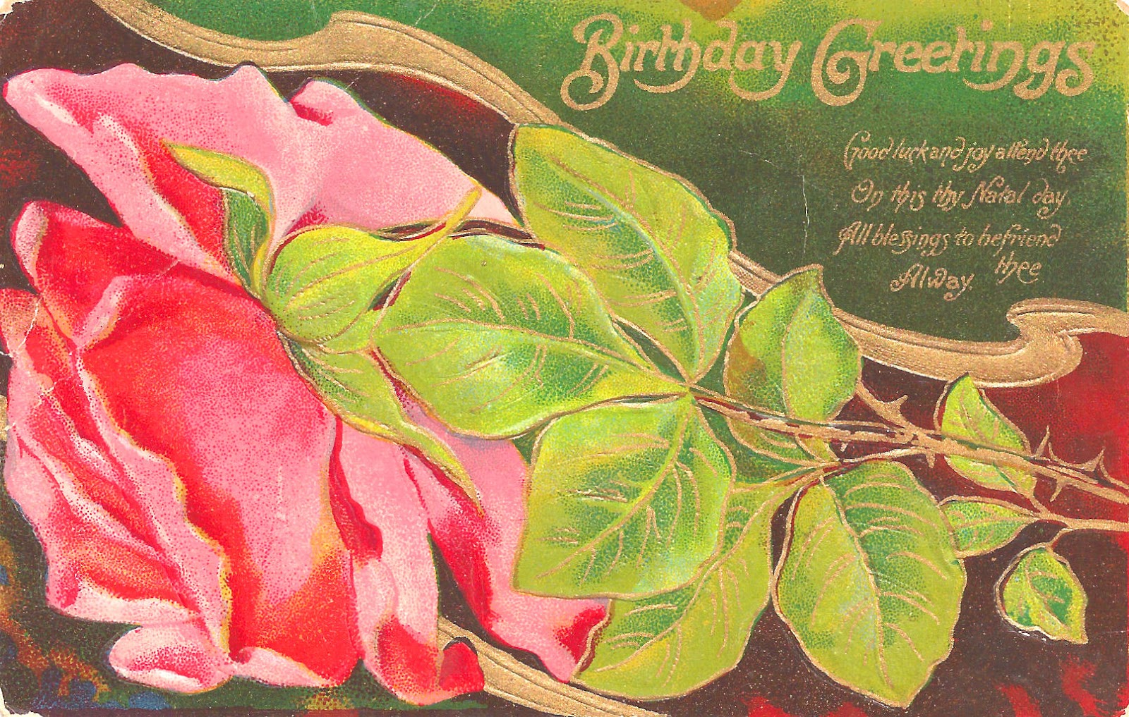 Birthday Wishes With Victorian Roses