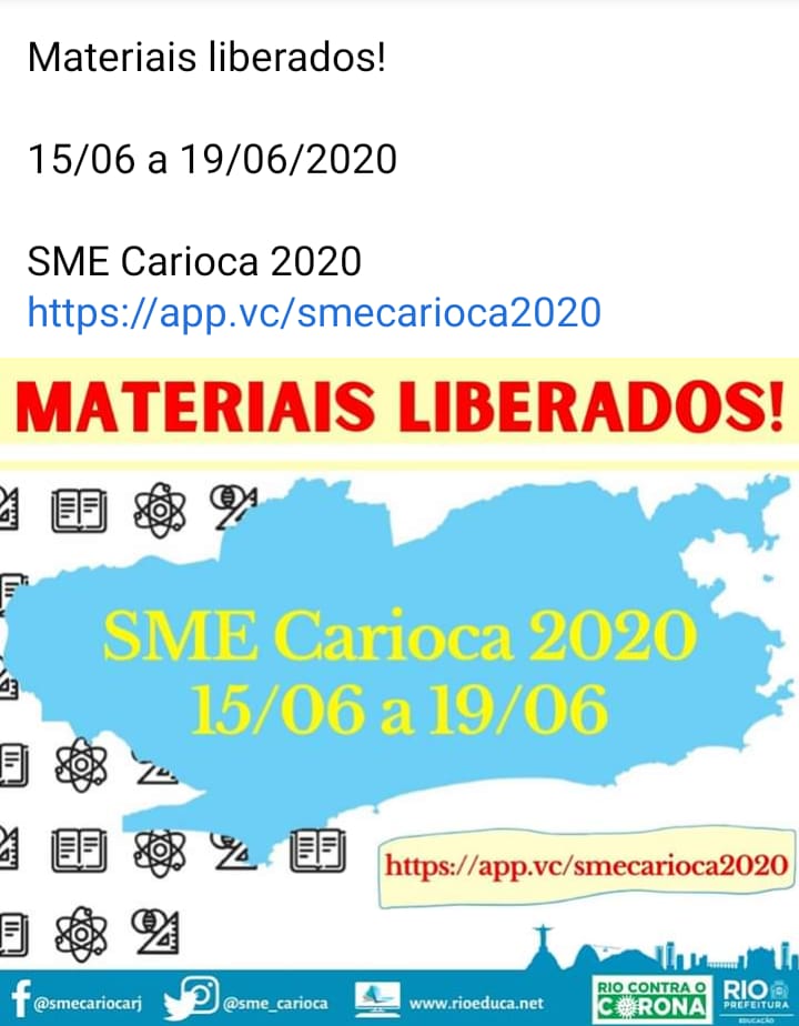 Escola Municipal Barão do Amparo: MATERIAL LIBERADO - SME