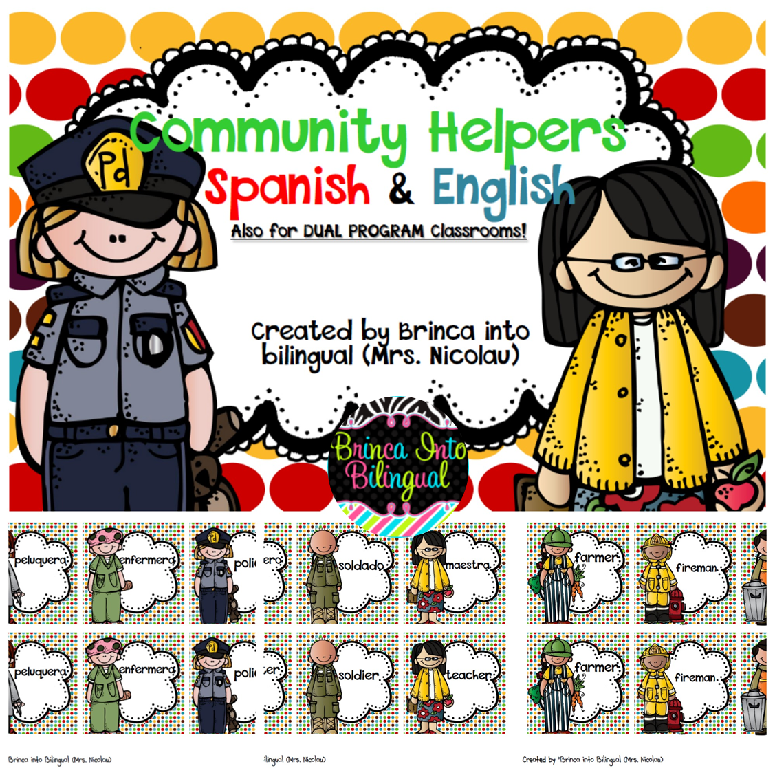 Brinca Into Bilingual (Mrs. Nicolau): Community Helpers Freebie and Science