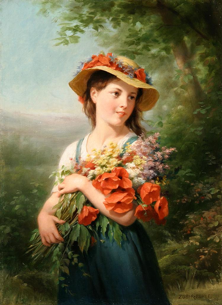 Fritz Zuber-BUHLER (1822-1896) | Catherine La Rose ~ The Poet of Painting