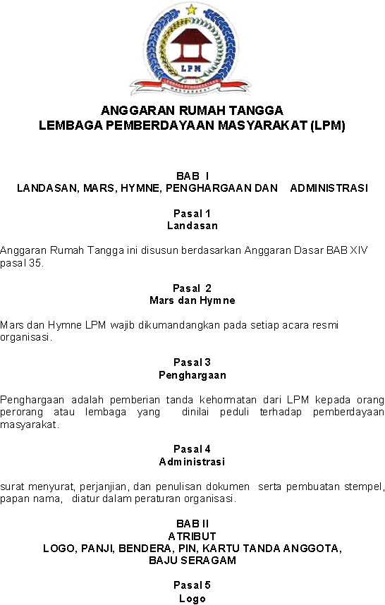 DPP LPM Indonesia: AD & ART